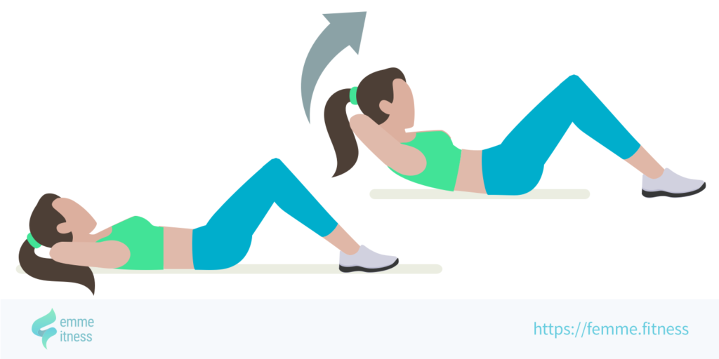 Abdo crunch au sol · Femme Fitness
